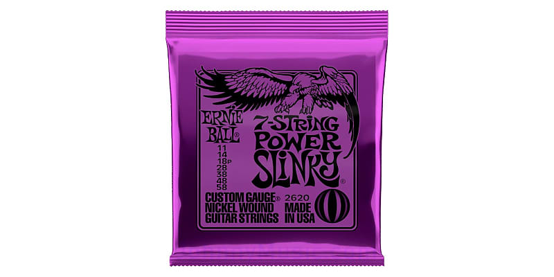 Power Slinky 7-String Ni-Wnd Elect-Guitar Strings 11-58 Gauge | Reverb