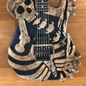 Mr Scary original George Lynch Skull and Bones Guitar - Hand | Reverb