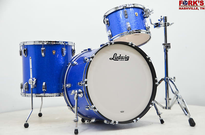 Ludwig Classic Maple 3pc Drum Kit - "Blue Sparkle" | Reverb
