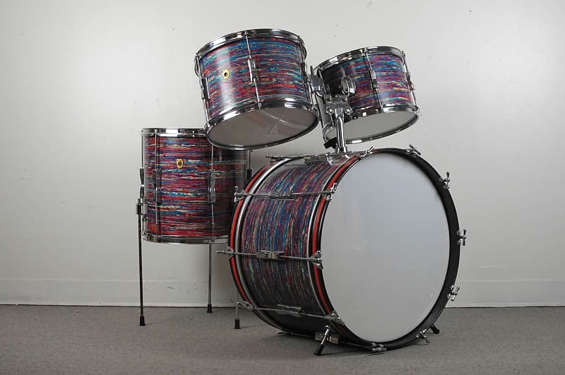 1960s Ludwig Psychedelic Red Club Date Drum Set | Reverb