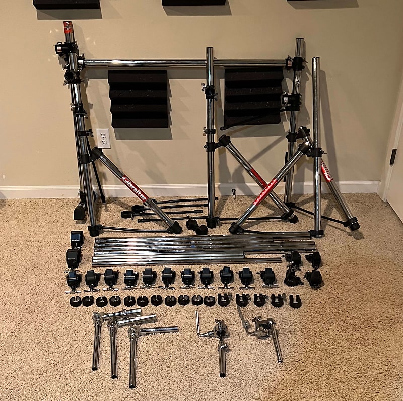 HUGE Gibraltar Drum Rack With Tons of Clamps, Mounts, and | Reverb