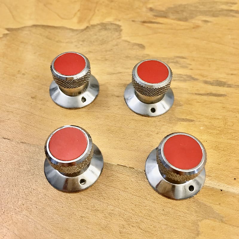 Vox Guitar/ Amp knobs 1960 Chrome/ red original vintage burns | Reverb