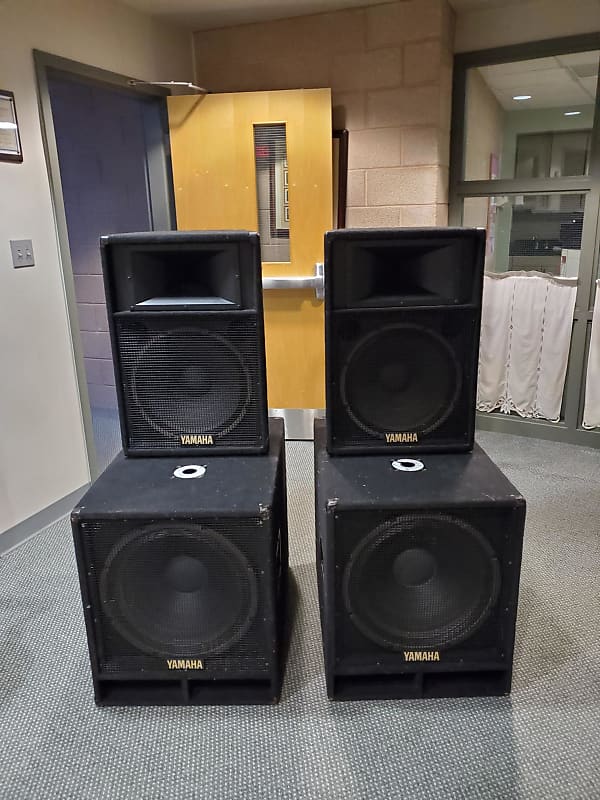 Yamaha S115IV and SW118IV cabs mid 2000 - Carpet gray | Reverb