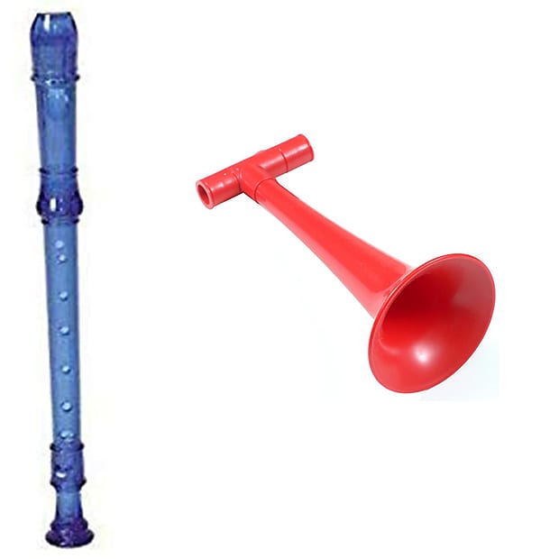 Red Kozoboo Acoustic Kazoo w/Blue Recorder | Reverb