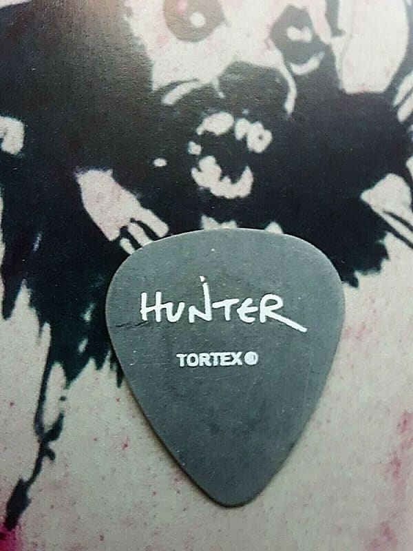 AFI Hunter Burgan black name-spelled-out guitar pick | Reverb