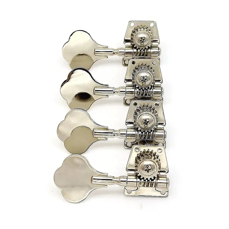 4R Nickel Inline 4 String Bass Machine Heads Tuning Pegs Keys | Reverb