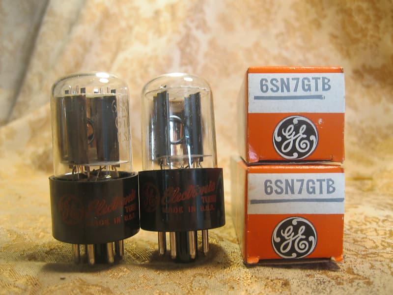 Vintage Matched Codes Pair GE 6SN7GTB Tubes NIB 1963 Red | Reverb