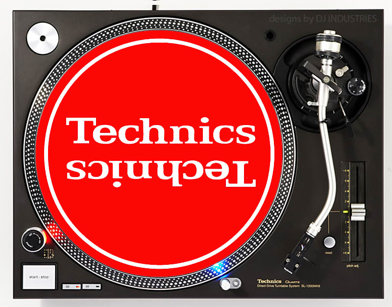 Technics Mirror White on Red - DJ slipmat for vinyl LP record | Reverb