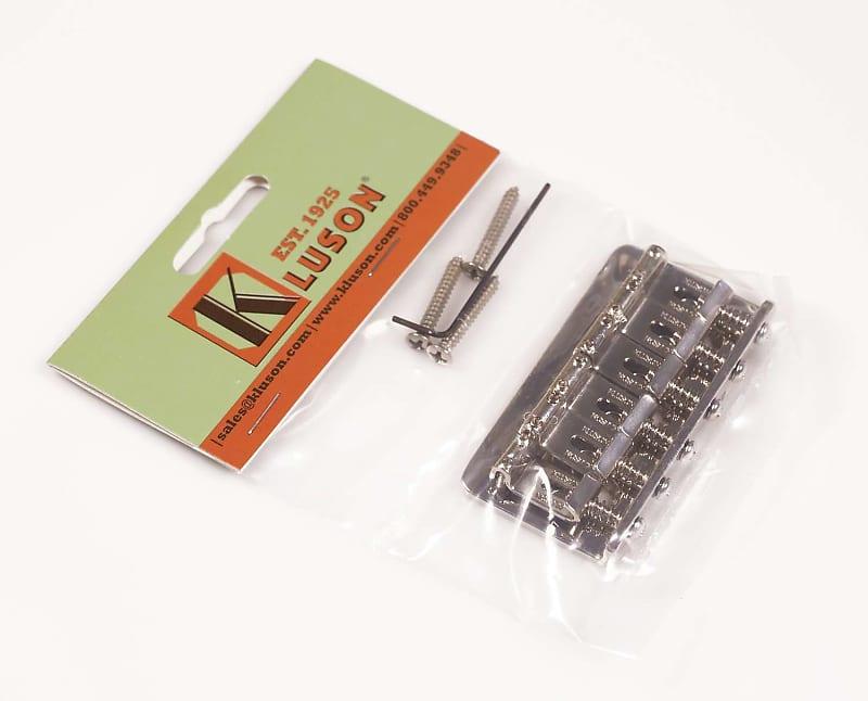 Kluson Vintage 6 String Fixed Hardtail Bridge, Through-mount, | Reverb