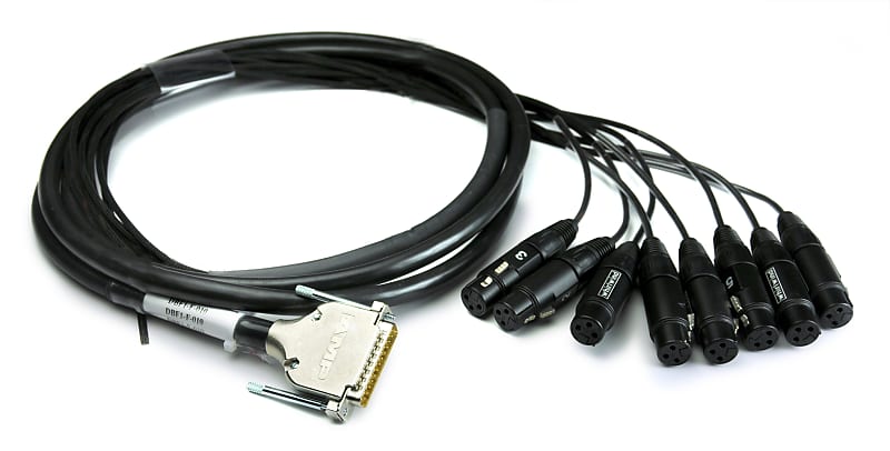 Whirlwind DB25 Male to Fanout, 8 XLRF Gold Snake Cable - 5' | Reverb