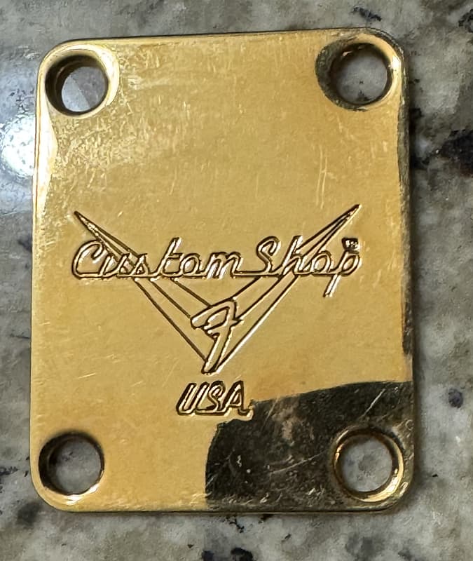 Fender Custom Shop Neck Plate - Gold For Stratocaster | Reverb