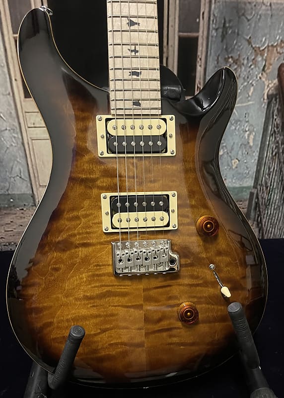 PRS Se Custom 24 maple neck free shipping 2022 - Black Gold | Reverb