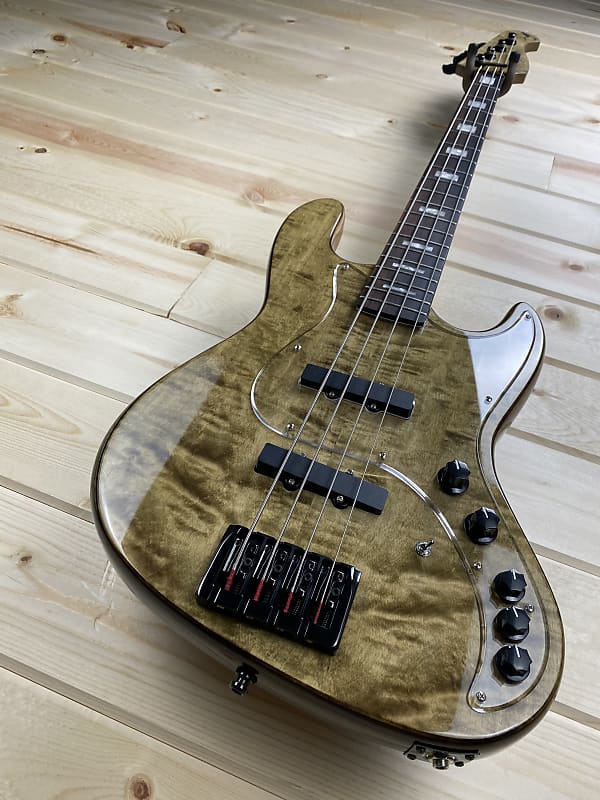 D'Mark Jazz Bass Flame Maple Top 4 String Electric | Reverb Australia