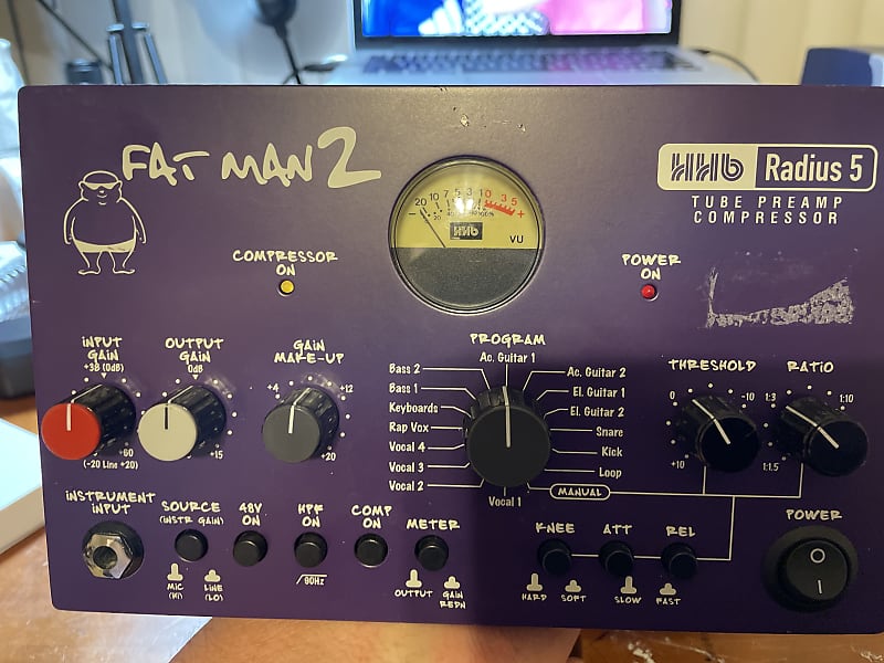 HHB Radius 5 Fat Man 2 Tube Preamp & Compressor Purple - 3 | Reverb