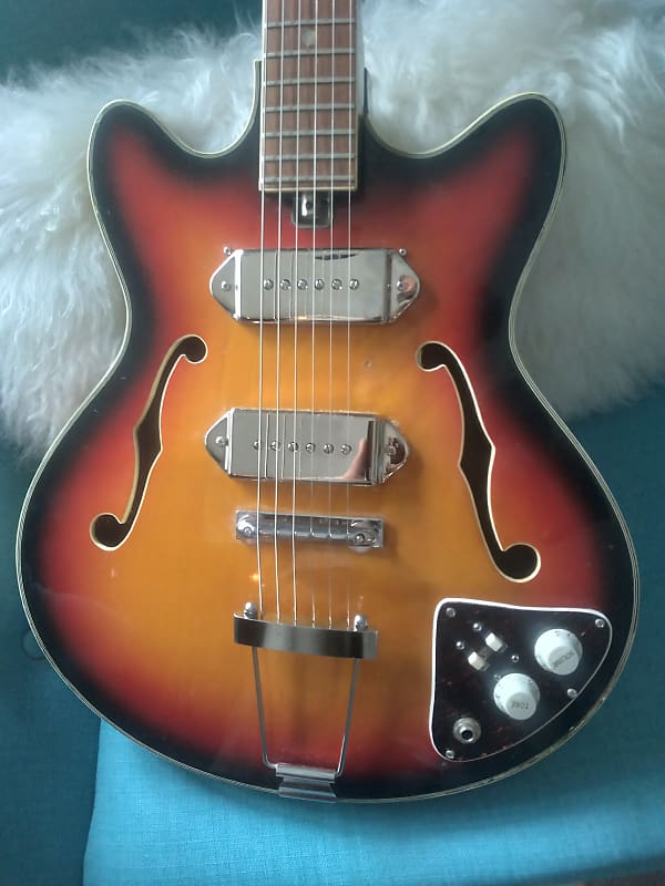Teisco Kimberly 335 Style Semi-hollow Guitar 1970s Sunburst | Reverb