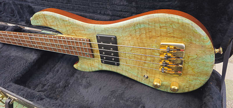 Custom Short scale mini bass - Translucent green | Reverb