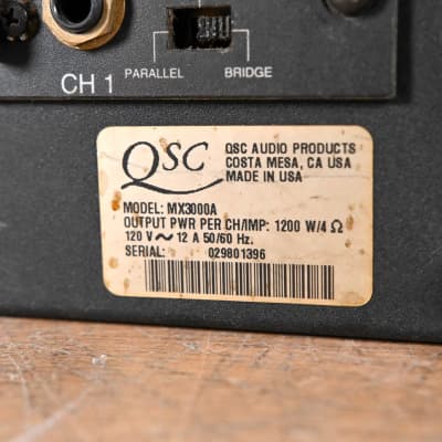QSC MX 3000a 2-Channel Power Amplifier CG01A9D | Reverb