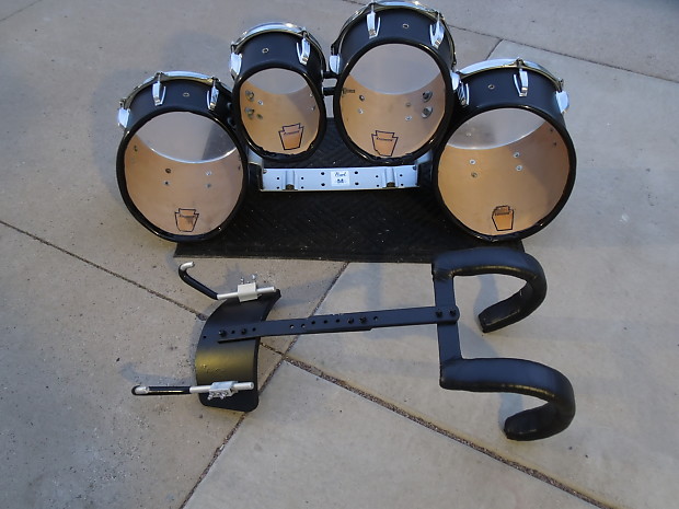 LUDWIG TENOR QUADS MARCHING DRUMS NEW BLACK RE-WRAP | Reverb