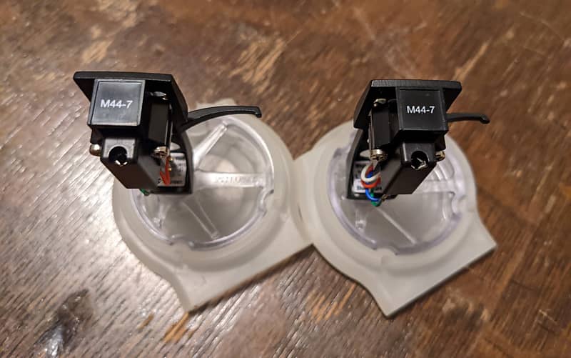 2 X Shure M44-7 With Technics Headshells | Reverb