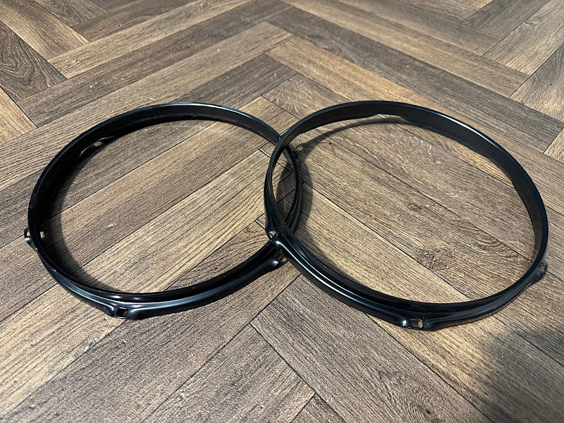 Pearl 10” Black Drum Hoops Rims 6 Lug Hardware Tension #LM60 | Reverb