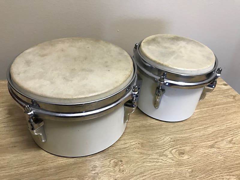 Vintage Premier Drum Co. Olympic Bongos 6 " and 8" - White | Reverb