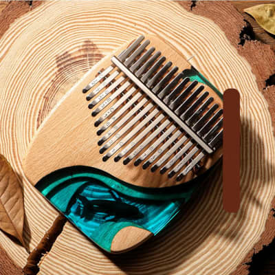 Kalimba 17 Key Thumb Piano Solid Beech Epoxy Resin Portable | Reverb