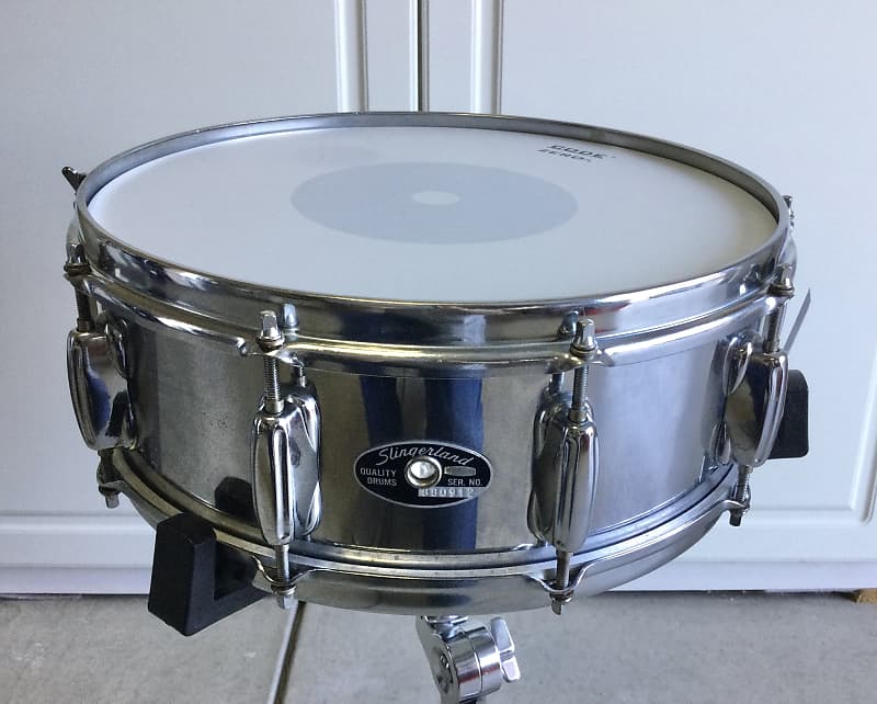 Slingerland 10 lug 5”x14” chrome snare drum 1980’s - Chrome | Reverb