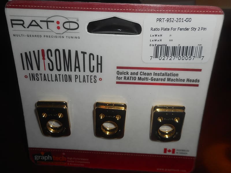 Graph Tech Ratio Invisomatch Plates (6) For Fender 2-Pin Hole | Reverb