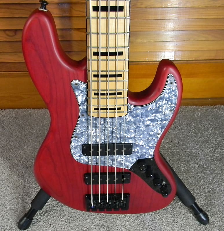 BassMods K534 5 String Electric Bass Matte Red ! | Reverb
