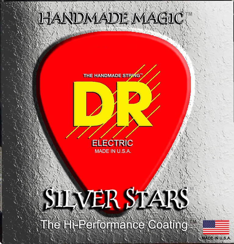 DR Silver Stars Coated Electric Guitar Strings 10's Medium | Reverb