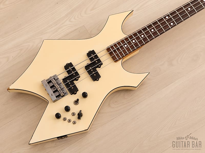 1985 B.C. Rich NJ Series Warlock Bass White Nikki Sixx w/ | Reverb