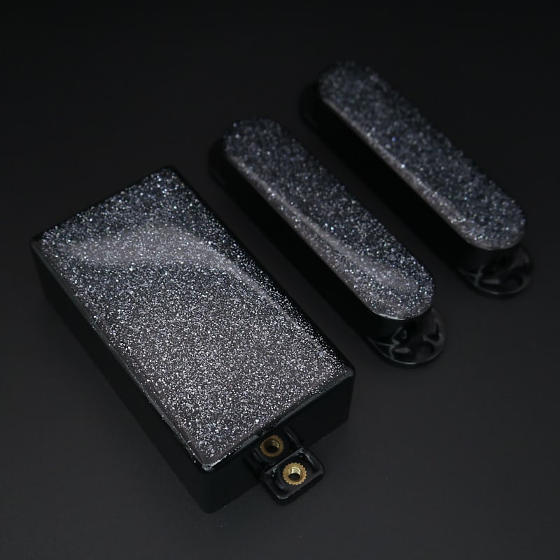 Black Glitter Resin Top HSS Humbucker / Single / Single Coil | Reverb