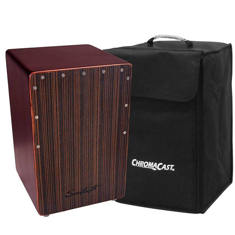 Sawtooth Ebony Cajon Percussion Box, Compact Size with Carry | Reverb