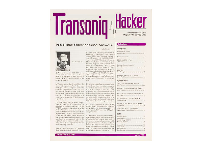 Transoniq Hacker Ensoniq User Magazine Issue Number | Reverb Australia