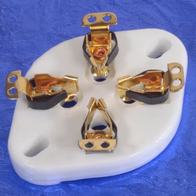 4 Pin Ceramic Wafer Tube Socket With Gold Plated Contacts For | Reverb