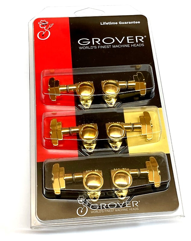 509G Grover Gold Super Roto-Grip Locking Guitar Tuners for | Reverb