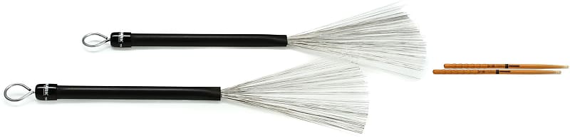 Promark TB3 Jazz Telescopic Wire Brushes (pair) Bundle with | Reverb