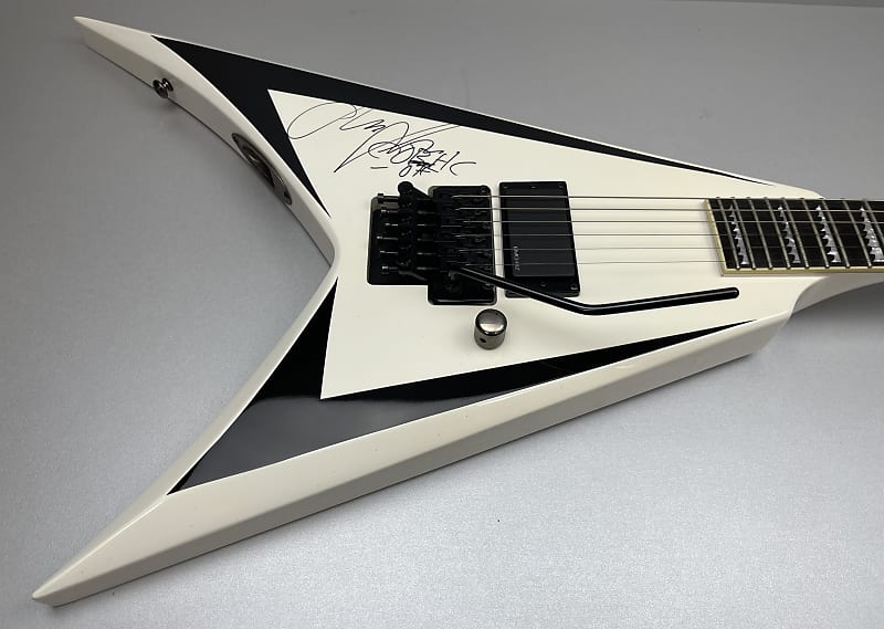 Handsignierte - ESP LTD Alexi 600 White with Black Pinstripes | Reverb