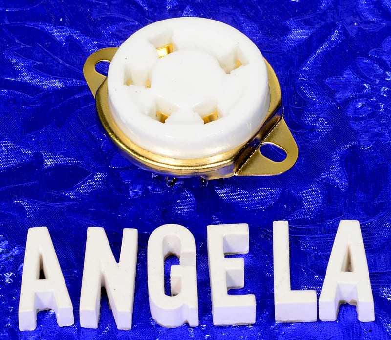 5 Pin White Ceramic Gold Top Chassis Mount Tube Socket For | Reverb