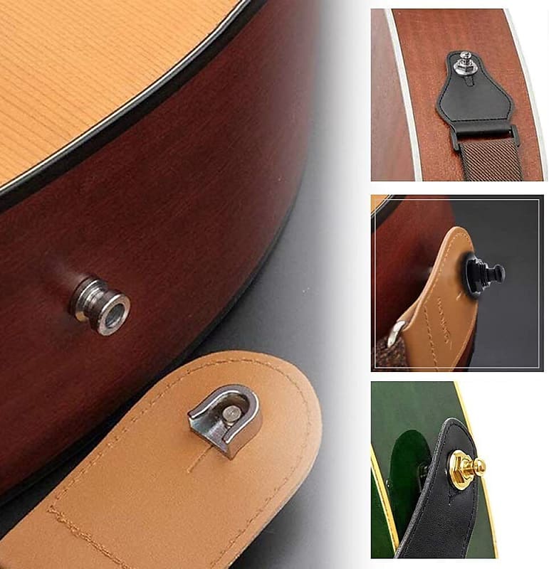 Strap Lock Locking Fastener Strap Metal Button Guitar/Bass | Reverb