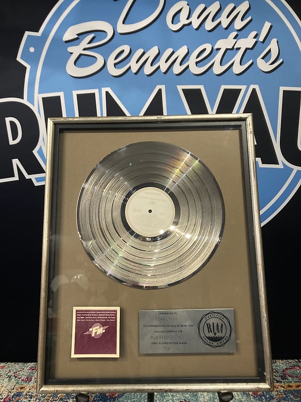 Stan Lynch FM RIAA, Platinum Record (#8) | Reverb