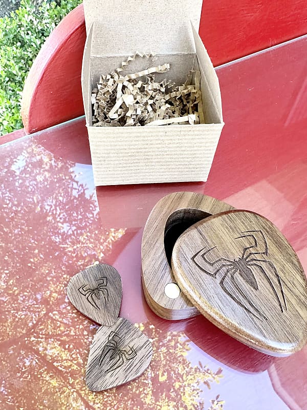 Custom Guitar Picks Spider-Man Walnut | Reverb