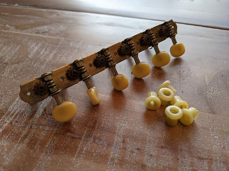 Teisco Tuning Pegs With Bezels 6 In Line Vintage 60s Original | Reverb