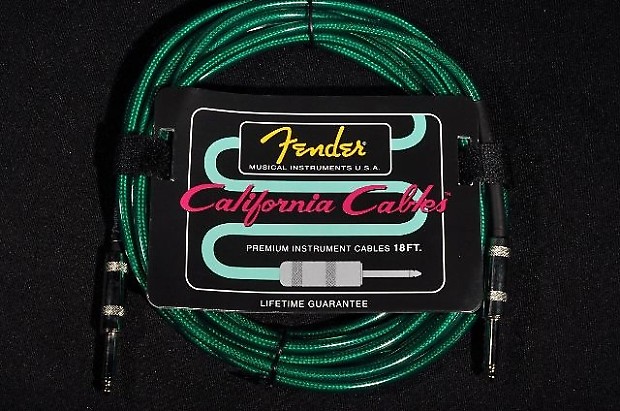 Fender California Guitar Cable 18' Surf Green Brand | Reverb Canada