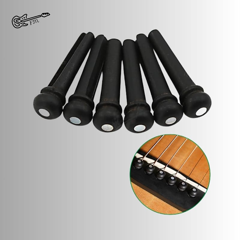 Custom Black Acoustic Guitar Bridge Pins F-16 | Reverb Canada