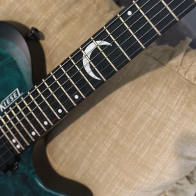Kiesel Zeus Custom Shop - Translucent Teal - Poplar Burl Top | Reverb
