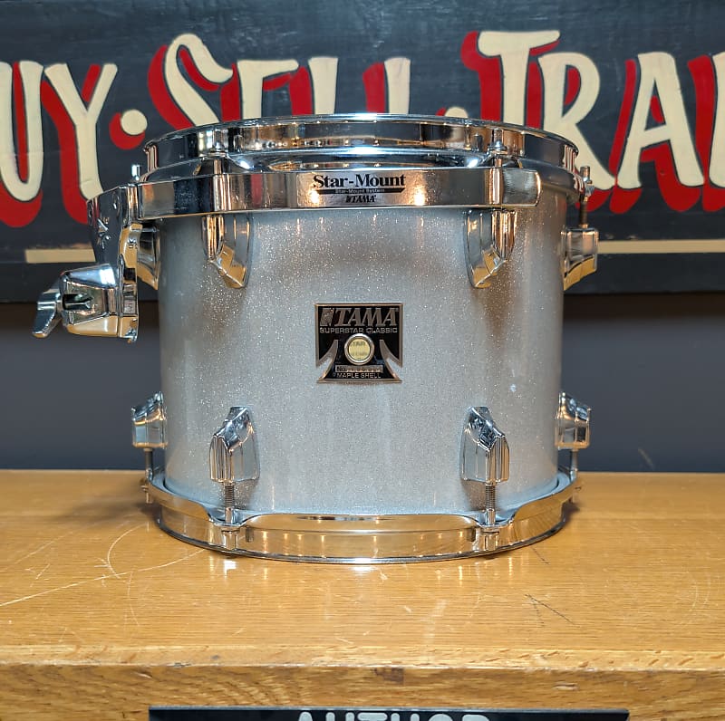 Tama 10" Superstar Classic Maple tom - Silver sparkle | Reverb
