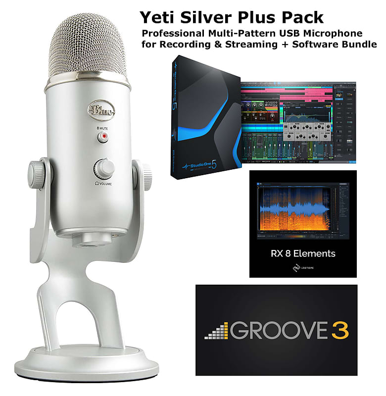 Blue Yeti Silver Plus Pack Professional Multi-Pattern USB | Reverb