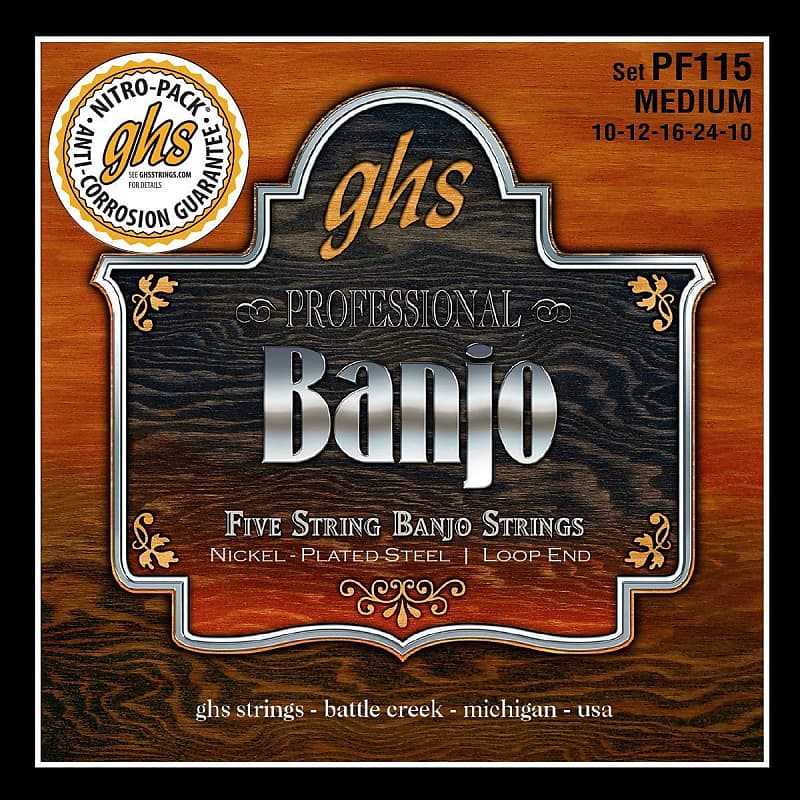 GHS BANJO - Nickel Plated String Set - 5-String - PF115 - | Reverb