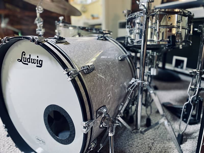 Ludwig 7-ply Maple pearl wrap. | Reverb